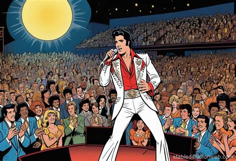 Las Vegas Elvis Cartoon Animated 300 Flashing International Hotel