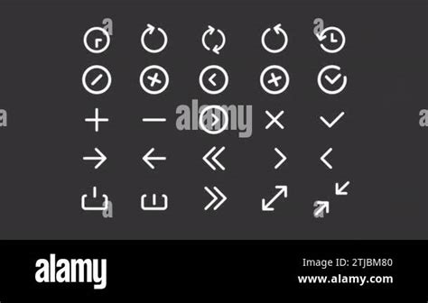 animated control white line ui icons navigation buttons seamless loop
