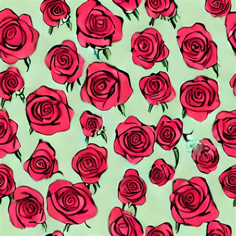 Red Roses Repeating Pattern Graphic · Creative Fabrica
