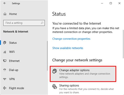 Change Adapter Options