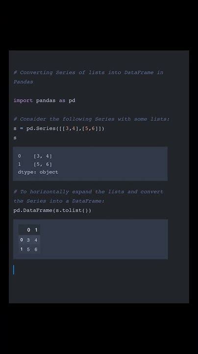 Converting Series Of Lists Into Dataframe In Pandas Shorts Python
