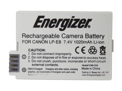 Energizer Enb Ce8 Battery For Canon Lp E8