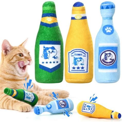 3pcs Cat Catnip Crinkle Toys Interactive Cat Kicker Toy With Catmint