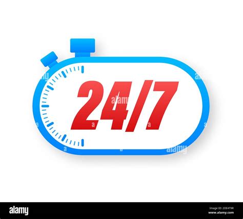 24 7 Concepto De Servicio 24 7 Abierto Icono De Servicio De