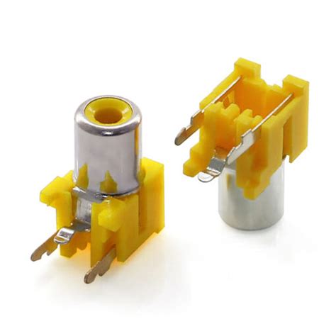 Rca Socket Female Jack Video Connector 1 Port 3 Pin For Pcb Right