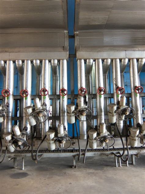 Industrial Piping System With Valves And Insulation In A Manufacturing