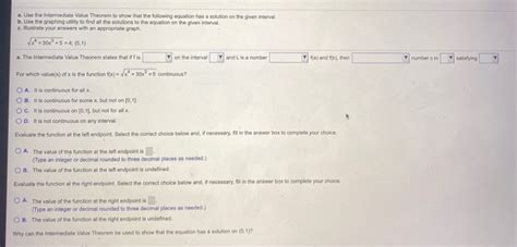 solved a use the intermediate value theorem to show that