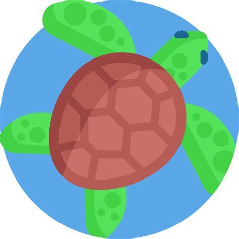 Turtle Detailed Flat Circular Flat Icon