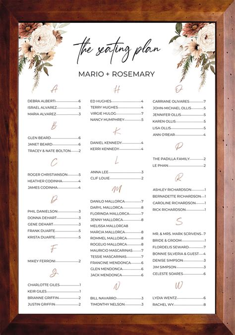 Boho Seating Chart