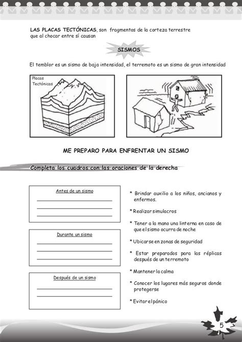 Resultado De Imagen Para Actividades Sobre Terremotos Para Niños
