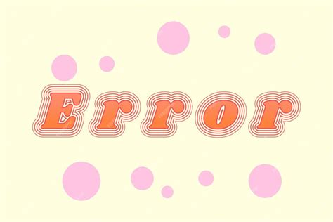 Free Vector Error Retro Font Typography Vector