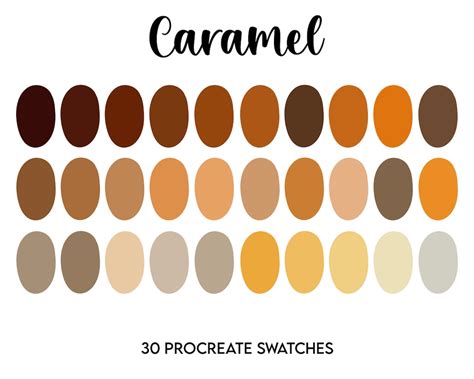 Caramel Procreate Palette Swatches Color Palette Ipad Colours