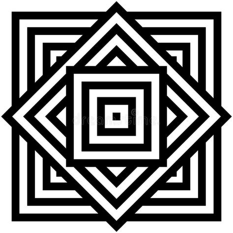 Monochrome Vector Graphic Of Squares Gradually Increasing In Size