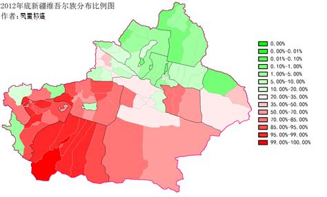 方舆 人口地理 2012年末新疆各县级行政区主要民族人口比例示意图（户籍） Powered By Phpwind