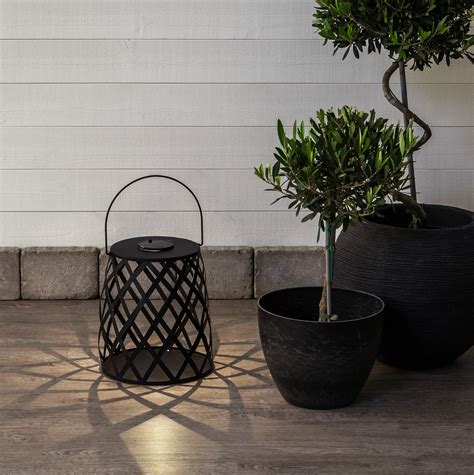LED Solar Laterne CALABRIA Metall Laterne 28x26cm schwarz für Außen