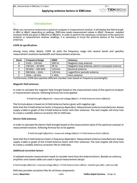 An Antenna Factor In Emcview V10 Download Free Pdf Antenna