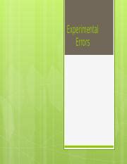 Experimental Errors Ppt Short Pptx Experimental Errors L I To Understand Errors And Their
