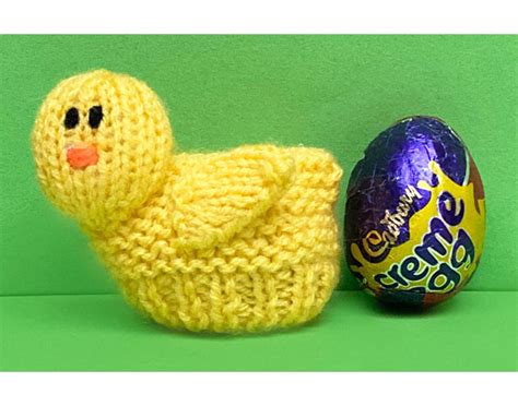 Knitting Pattern Easter Chick Basket Chocolate Cover Fits Creme Egg Knitclick