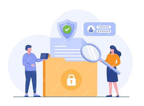 Premium Vector Database And Personal Data Security Cyber Data Security Privacy Flat Design