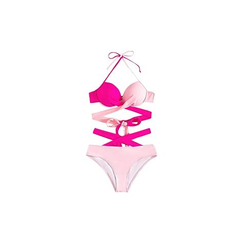 CHUXI 2022 Donne Moda Contrasto Colore Imbottito Bikini Costume Da
