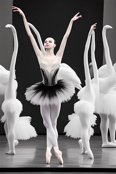 Beautiful Ballerina In Exquisite Swan Lake Performance · Creative Fabrica
