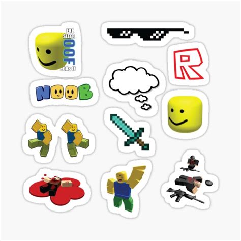 Roblox Noob Memes Sticker Pack Sticker For Sale By Designporn Redbubble