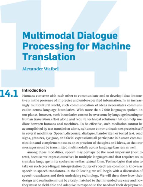The Handbook Of Multimodal Multisensor Interfaces Language Processing Software
