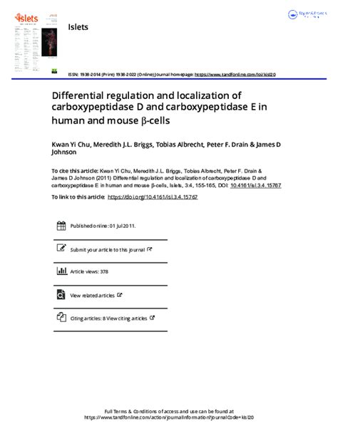 Pdf Differential Regulation And Localization Of Carboxypeptidase D And Carboxypeptidase E In