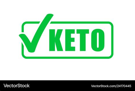 Keto Diet Label Green Check Mark Stamp Ketogenic Vector Image