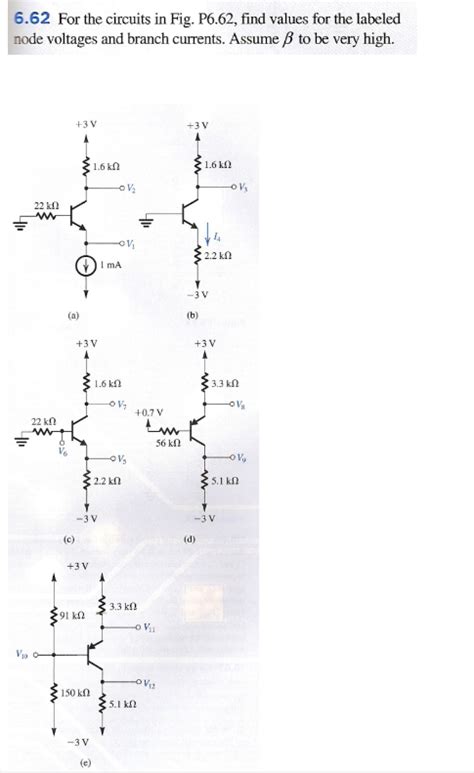 Solved 6 62 For The Circuits In Fig P6 62 Find Values Chegg