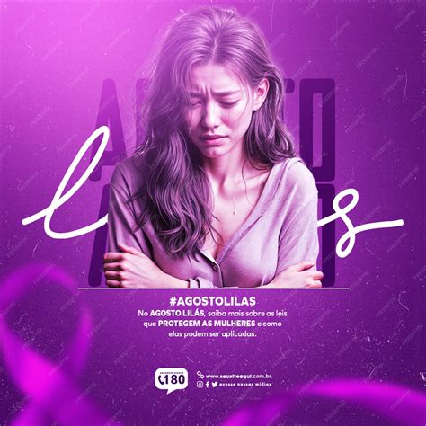 Premium Psd Combat Violence Against Women August Lilac Campaign