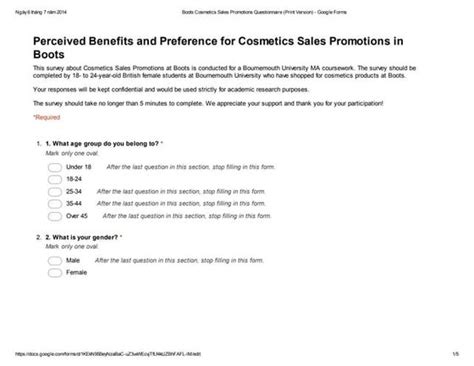 Questionnaire Of The Influence Of Advertisement On Consumer Choice Of