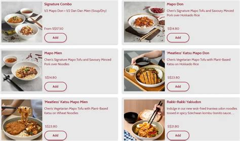 Chens Mapo Tofu Menu Singapore And Updated Prices April 2025