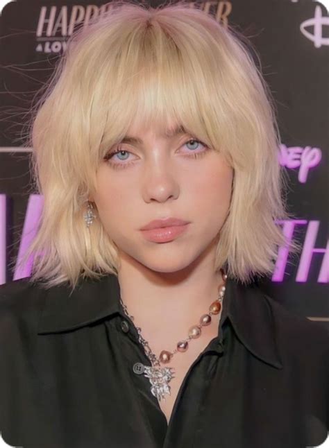 Billie Eilish ・ ・ Short Blonde Hair Bangs With Medium Hair Hair Inspiration Short