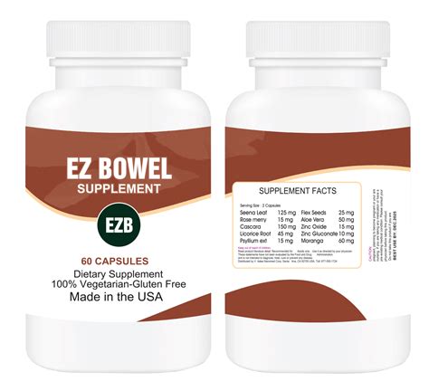 Ez Bowel Supplement Capsule 60ct Vitaleenanomed
