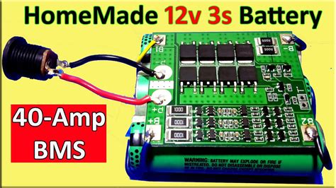 How To Make 12v Battery Using 3s Bms Circuit 3s 12 6v Cell Li Ion 18650 Battery Pack 25amps