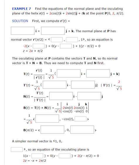 Solved Find The Equations Of The Normal Plane And The