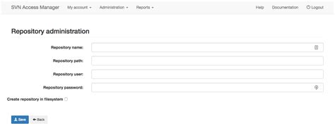 Administration Menu • Svn Access Manager