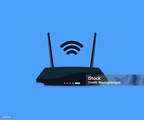 두 개의 안테나가있는 네트워크 Wifi 라우터 광대역 와이파이 무선 인터넷 신호 인터넷 연결 비즈니스 개념 벡터 디자인 및 일러스트레이션 라우터에 대한 스톡 벡터 아트 및