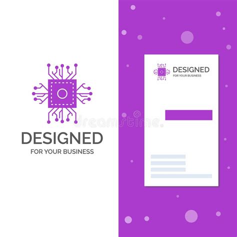 Business Logo For Chip Cpu Microchip Processor Technology Vertical Purple Business