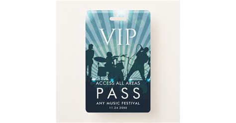 Vip All Access Pass Music Festival Custom Badge Zazzle