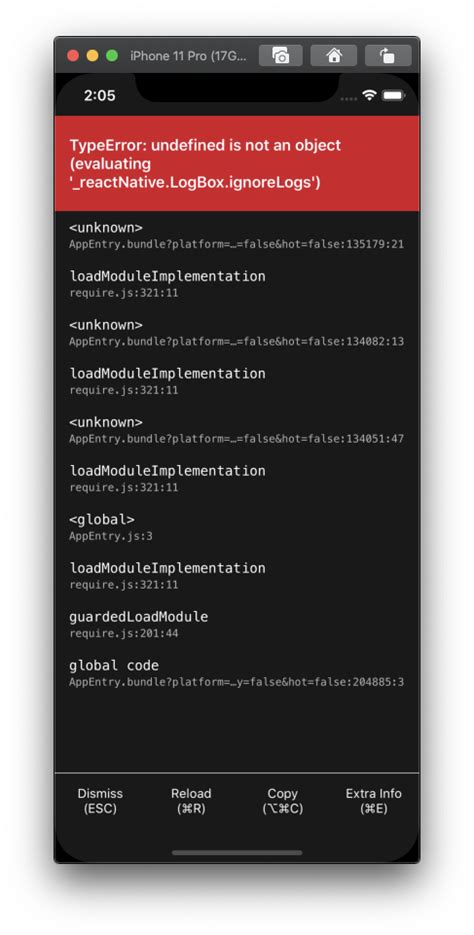 Logbox Isnt Available And App Crashes · Issue 367 · Infinitered