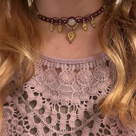 Goddess Macrame Tiara Stone Tiara Crown Tigers Eye Macrame Tiara Crown Boho Macrame Tiara