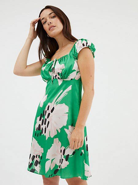 Red Floral Satin Mini Dress Women George At Asda