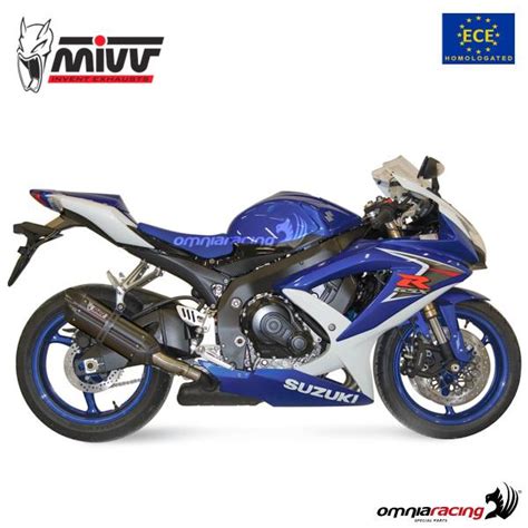 Mivv Exhaust Slip On Suono Approved Black Steel Suzuki Gsxr750