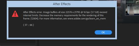 Image Buffers Of Size 2257621795 16 Bpc Exceed I Adobe Product