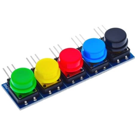 Kit 5 Módulos Botões Pressão Coloridos p Arduino