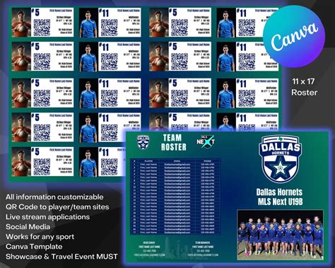 Travel Team Select Soccer Roster College Recruiting Editable