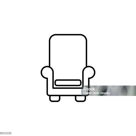 扶手椅圖示輪廓傢俱圖示的元素細線圖示用於網站設計和開發應用開發高級圖示向量圖形及更多亞麻布圖片 亞麻布 住宅房間 側視 Istock