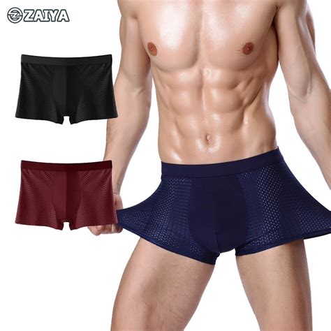 EUGENE Mesh Men Underwear Solid Breathable Comfortable Bamboo Fiber